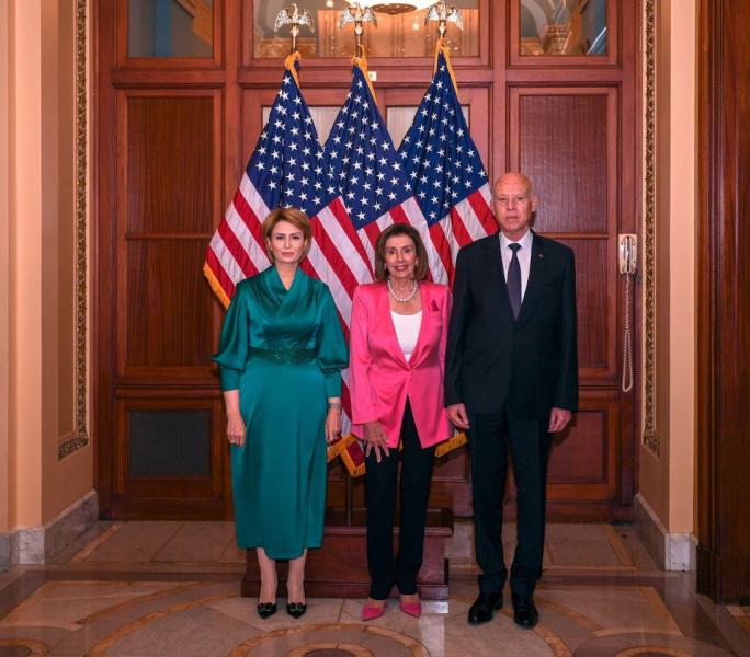 Photo du jour : Kaïs Saïed et son épouse hôtes de Nancy Pelosi